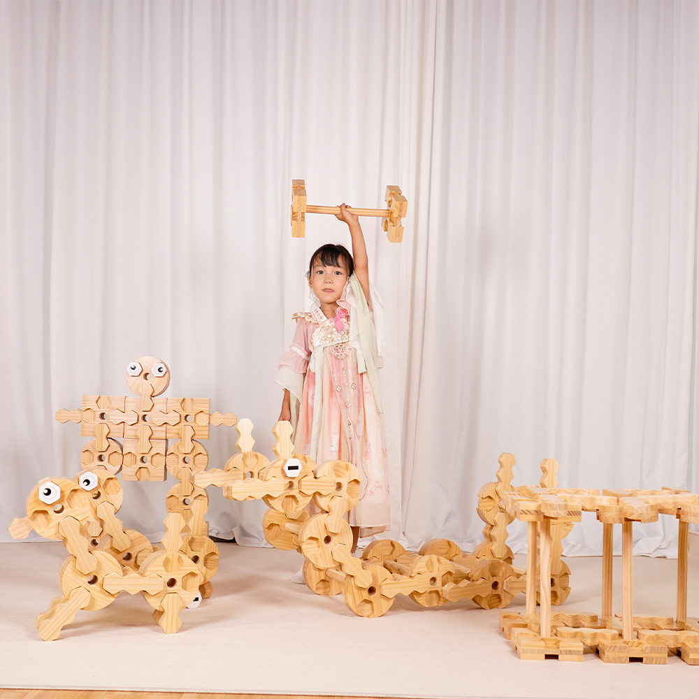 Ultimate Interlocking Wooden Blocks Set - 198pcs New Zealand Pine System