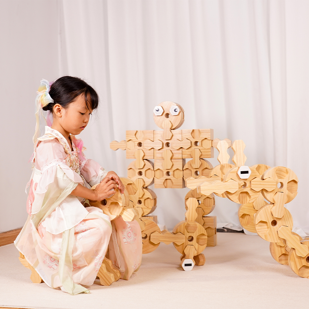 Ultimate Interlocking Wooden Blocks Set - 198pcs New Zealand Pine System