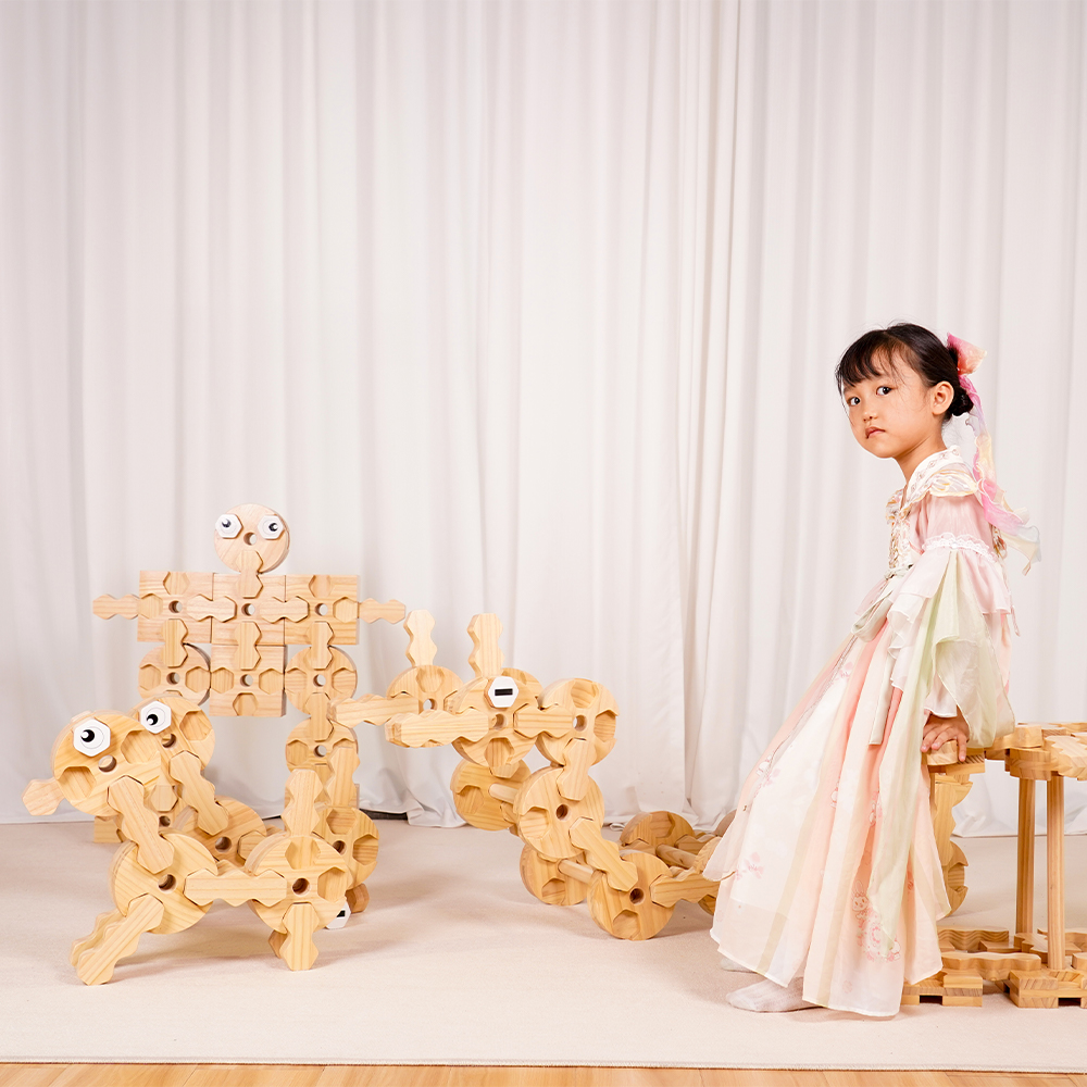 Ultimate Interlocking Wooden Blocks Set - 198pcs New Zealand Pine System